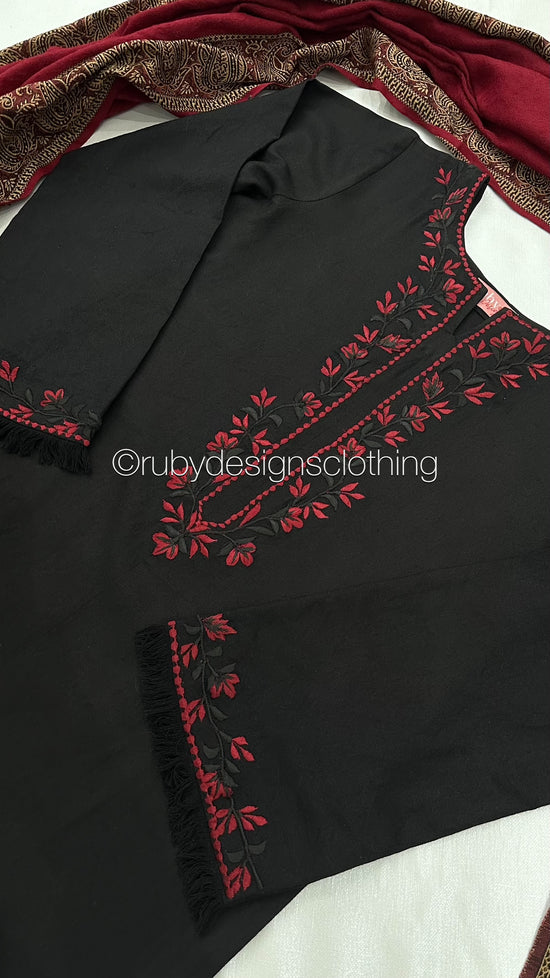 LAYAL - 3 Piece Black Marina Suit with Shawl – Ruby Designs Clothing Ltd