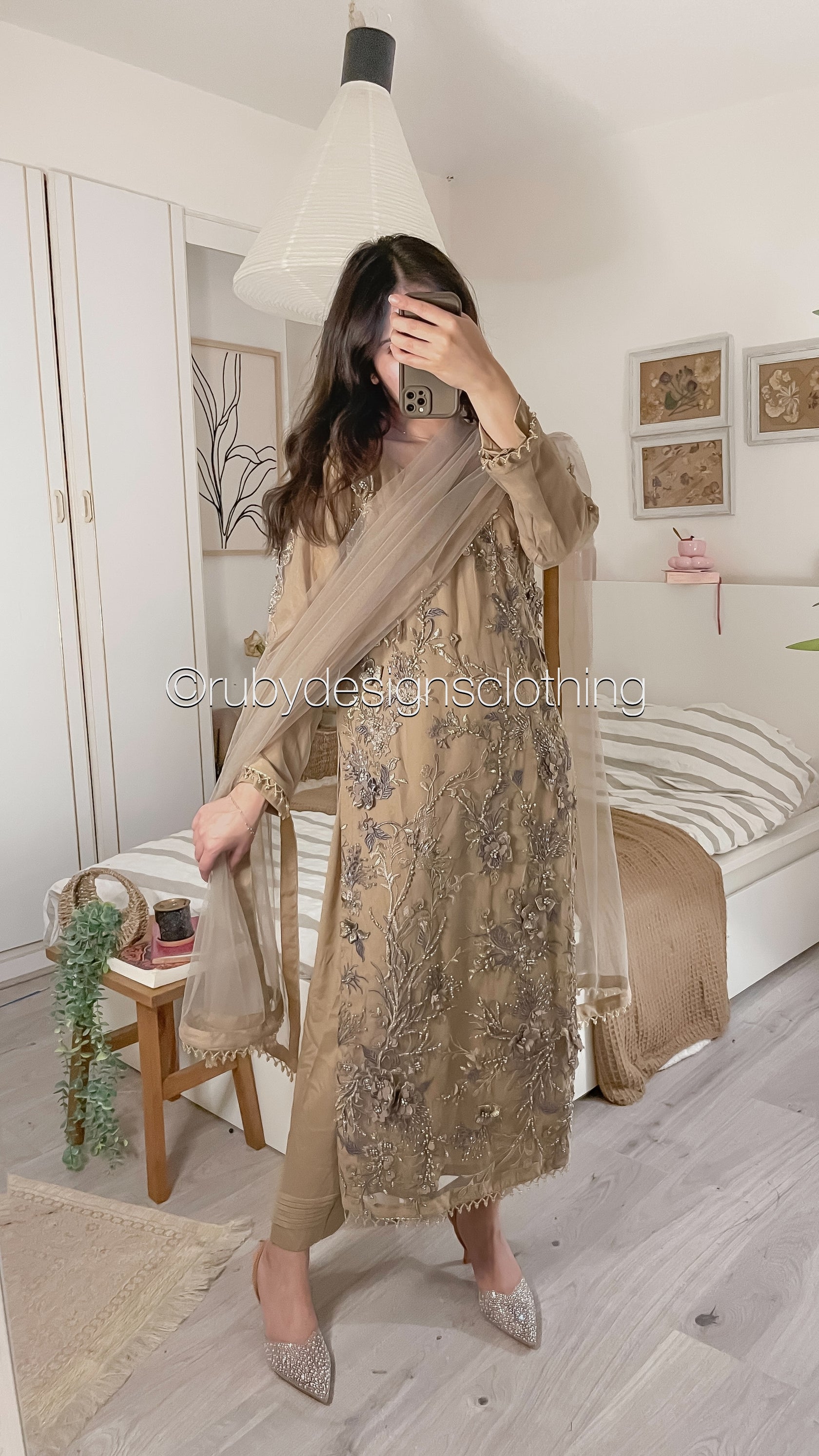 NABA - 3 Piece Latte Net Suit with 3D Detailing – Ruby Designs Clothing Ltd